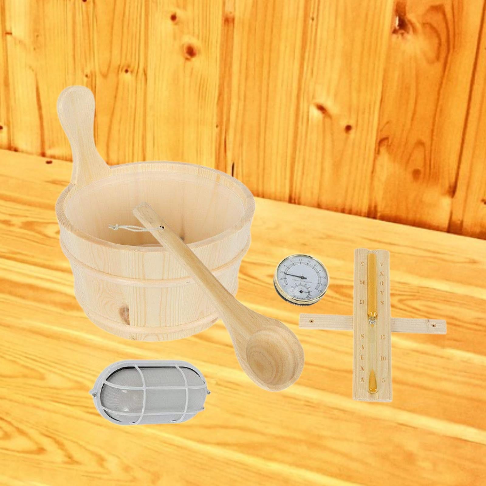 koolsoo Sauna Accessories Set Milk Pail Thermometer Explosions Lamp ...