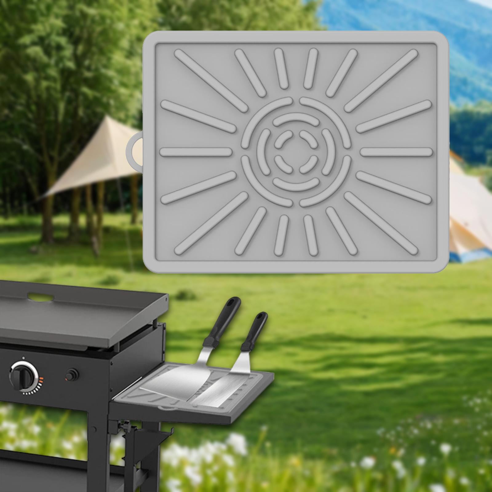 koolsoo Silicone Griddle Mat BBQ Seasinings Jar Holder Mat Washable ...