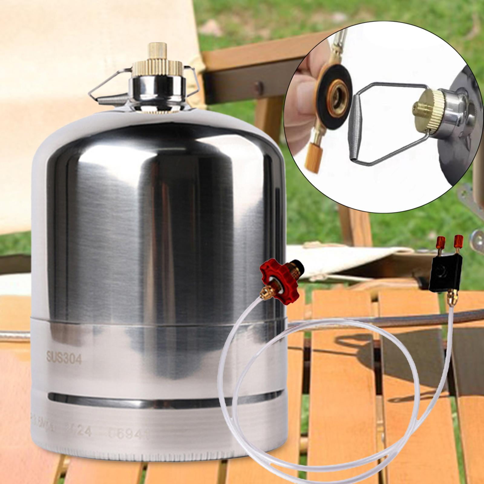 koolsoo Stainless Steel Gas Bottle Inflatable Gas Tank Fuel Canister ...