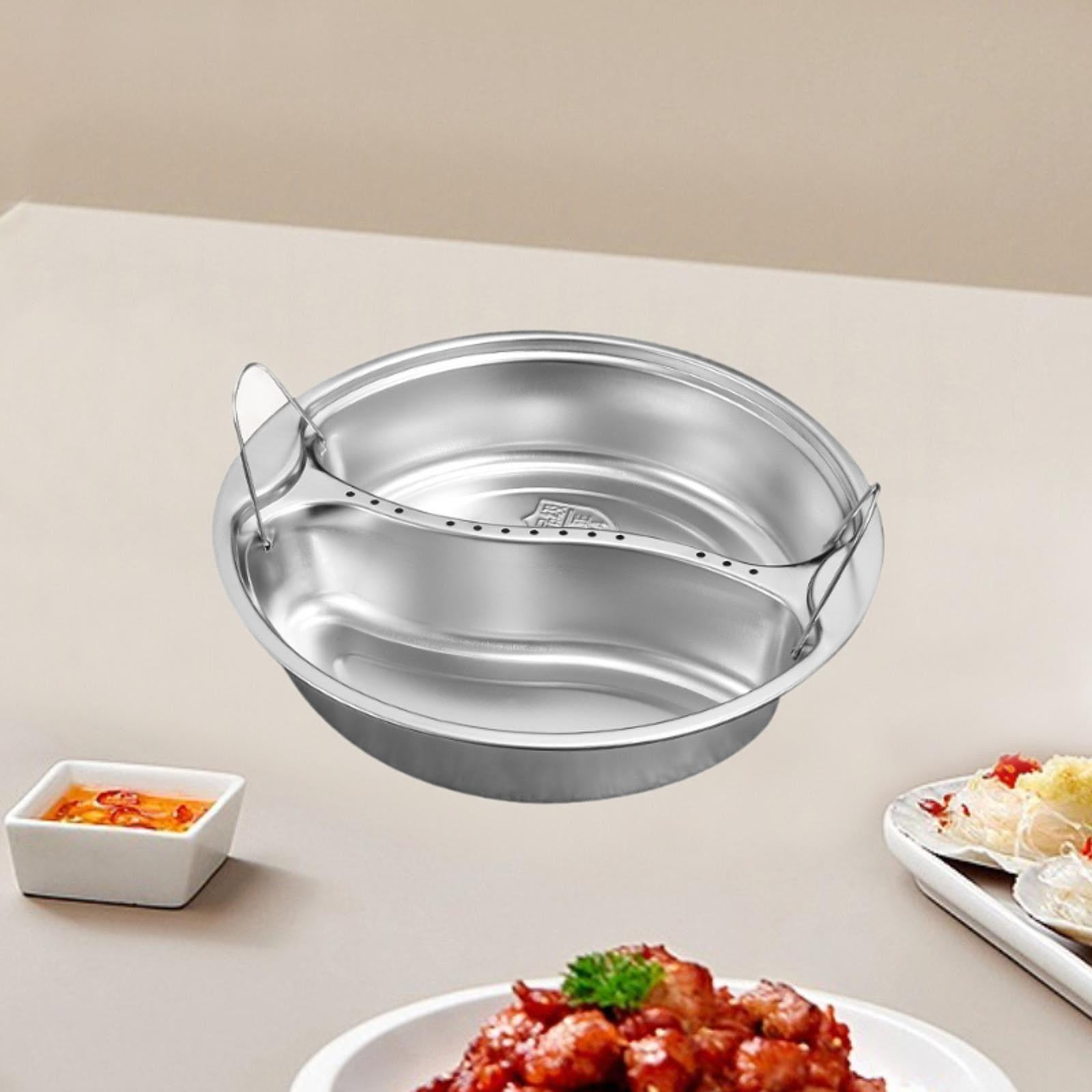 koolsoo Stainless Steel Steamer Basket Divided Food Pan Multipurpose ...