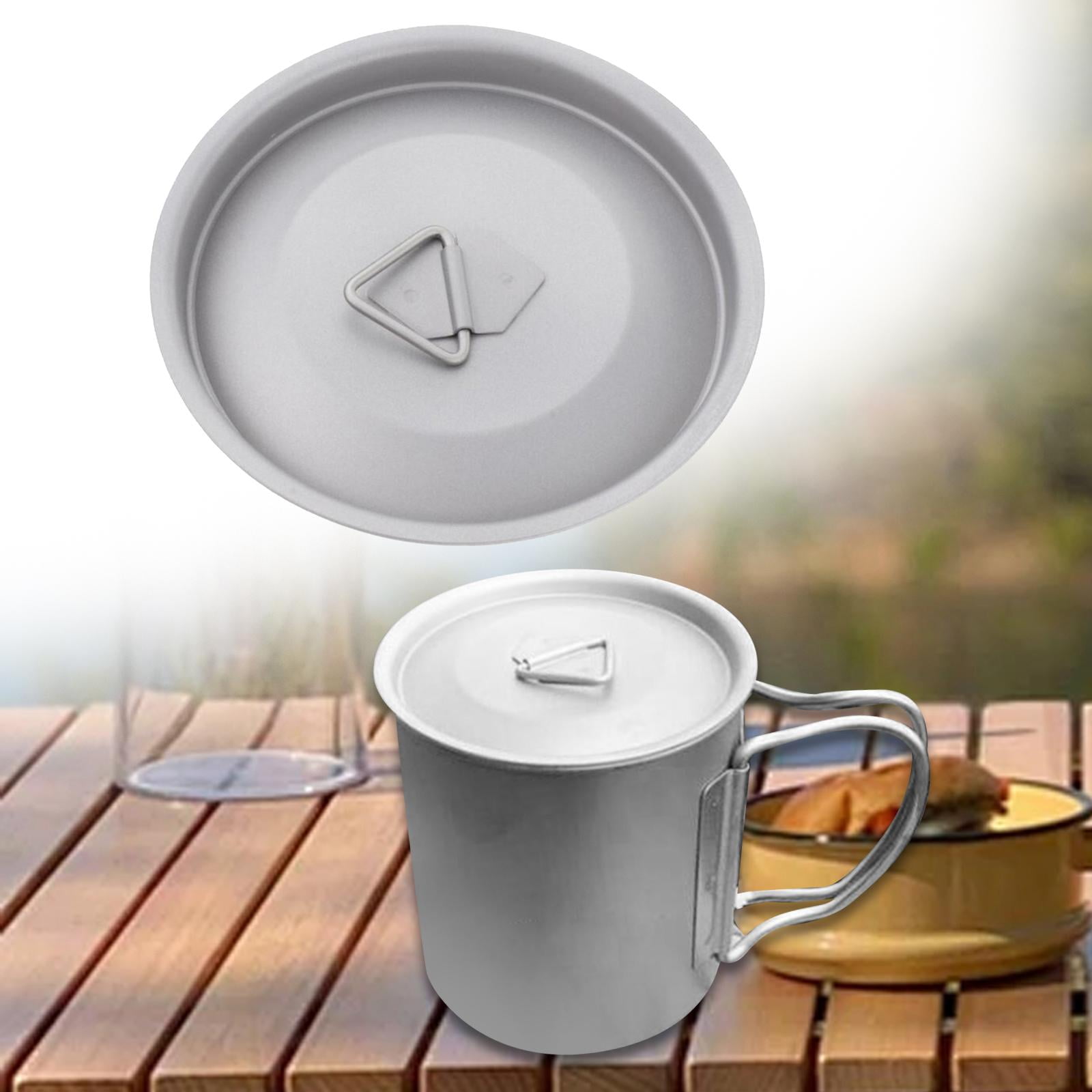koolsoo Titanium Cup Lid 300ml Cup Lid Cover Portable Camping Pot Lid ...