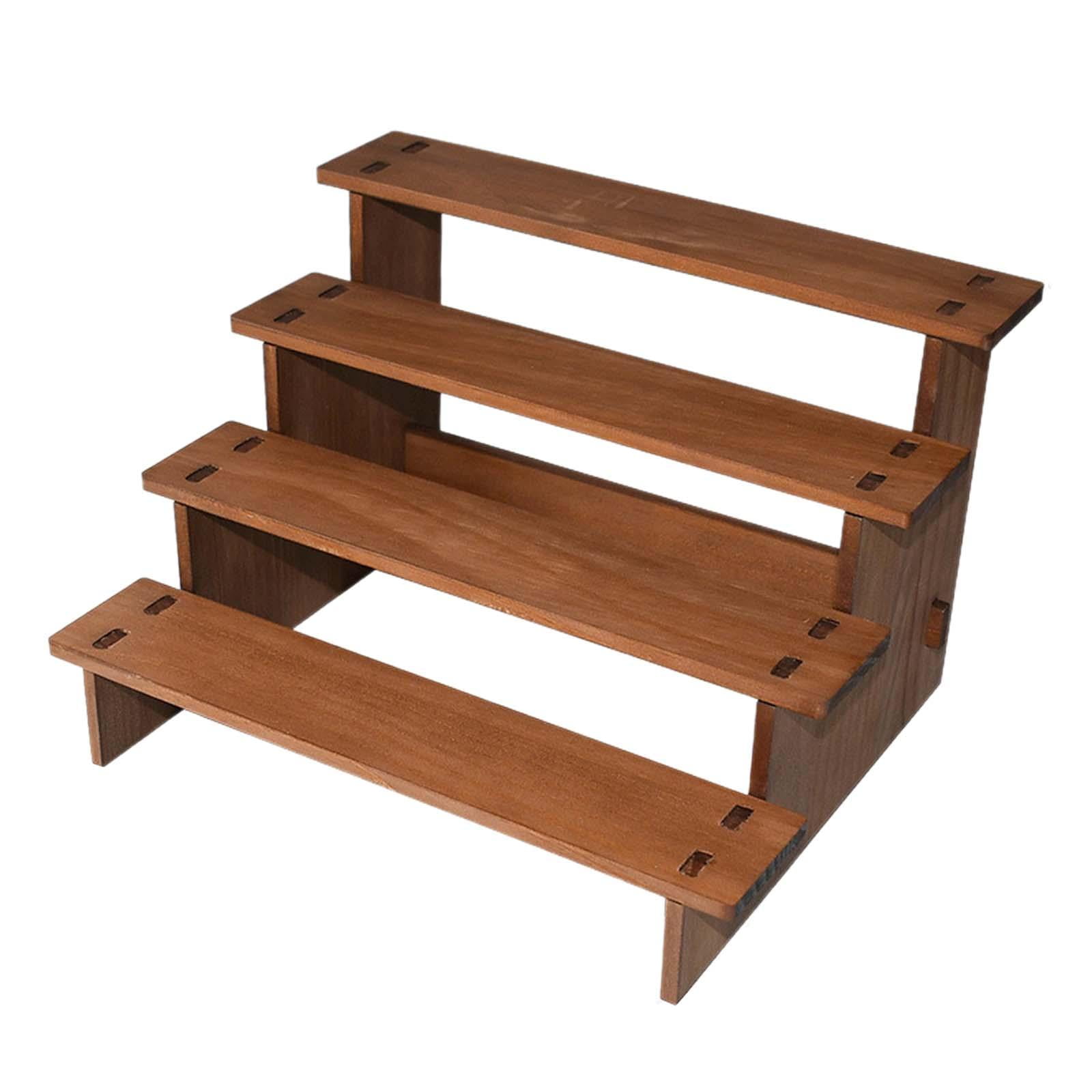 koolsoo Wood Countertop Display Riser Stand 4 Steps Tiered Serving ...
