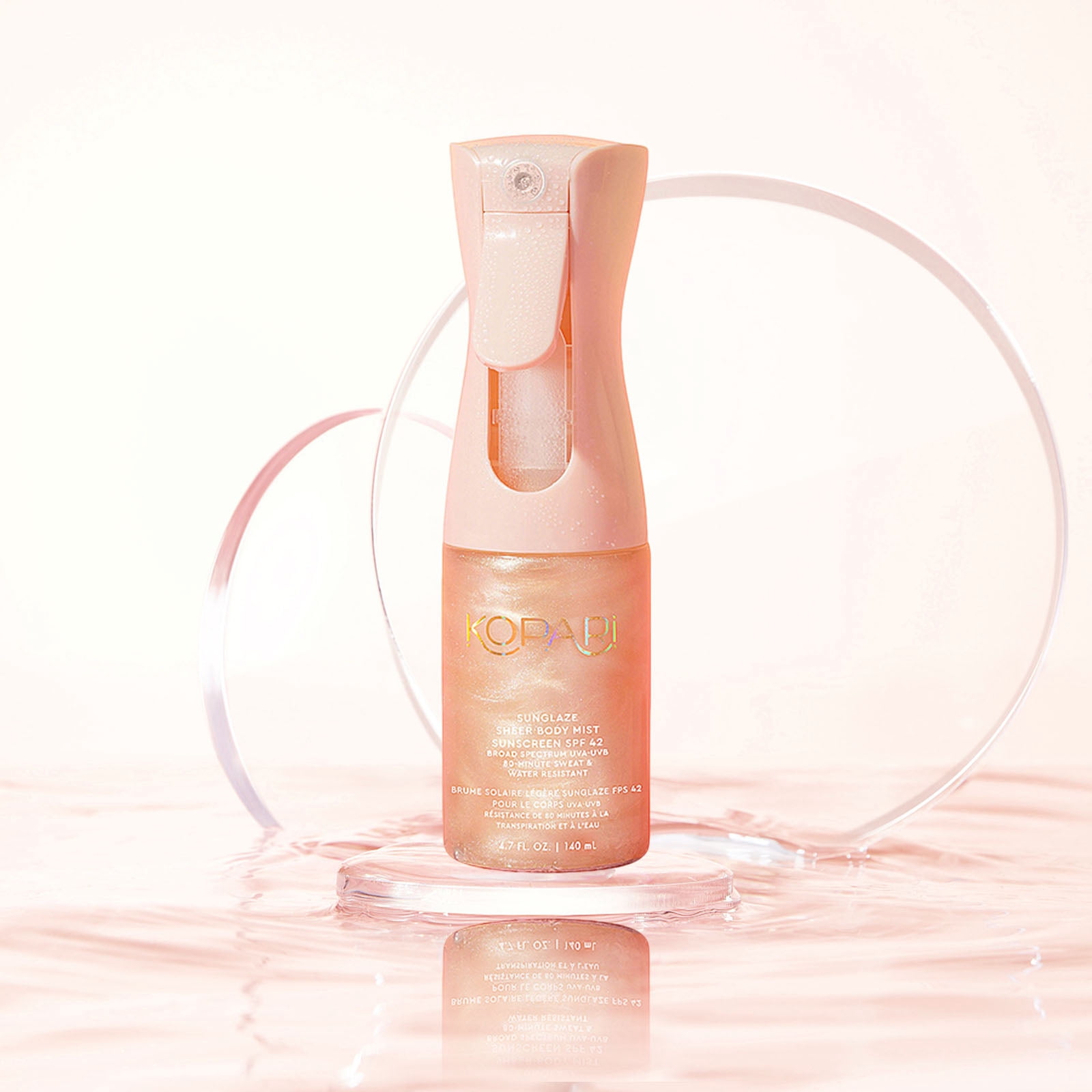 kopari Rose Gold Sunglaze Sheer Body Mist Sunscreen SPF 42, Infused ...