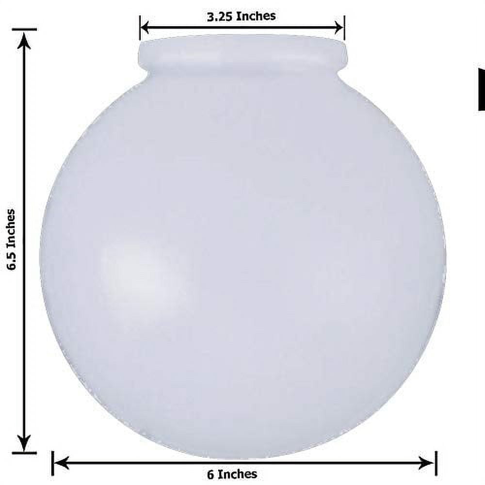 kor k21815 6-inch white glass globe lamp shade - 3-1/4-inch fitter ...