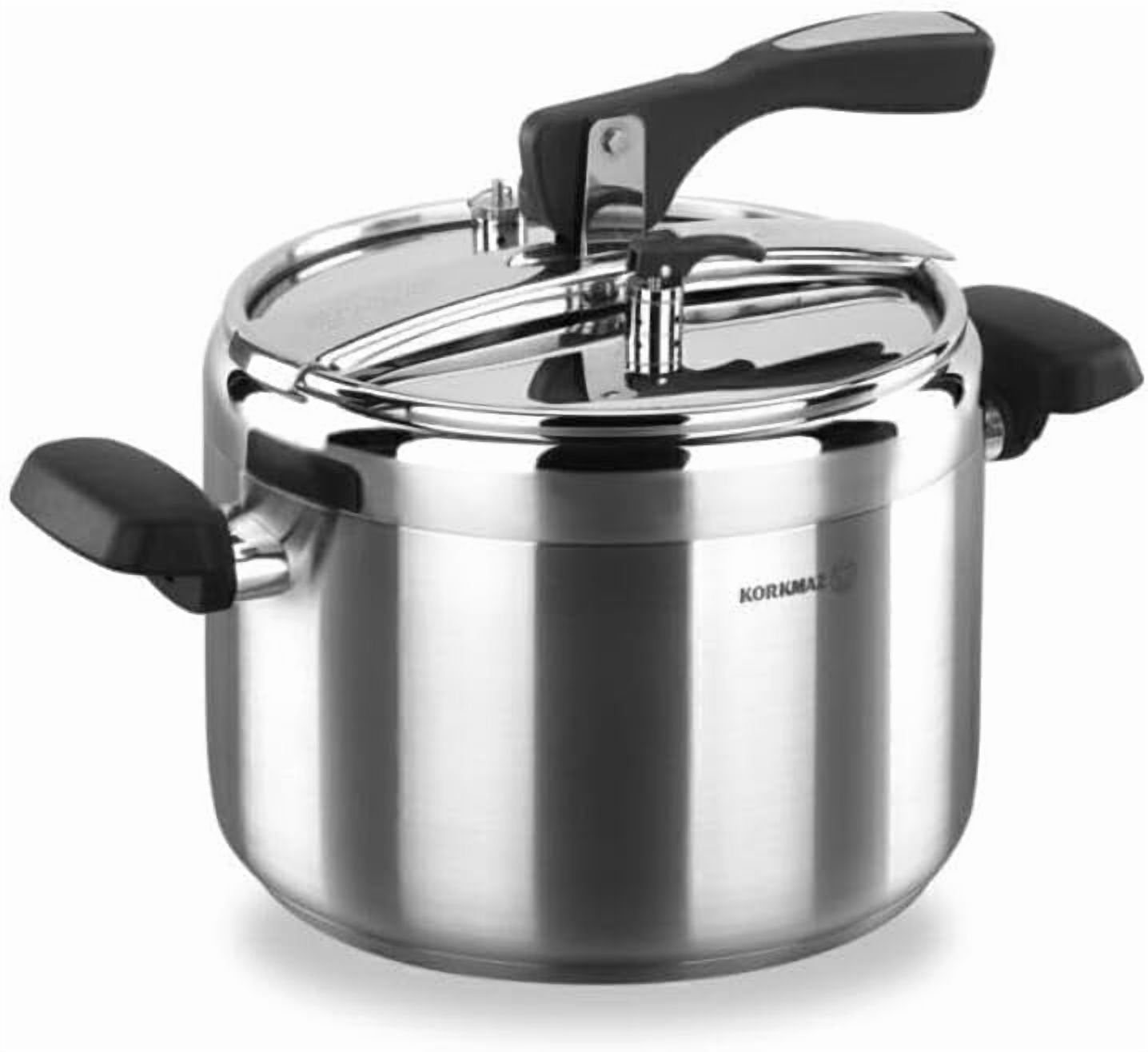 korkmaz Turbo 7 Quart Stove Top Pressure Cooker Stainless Steel ...