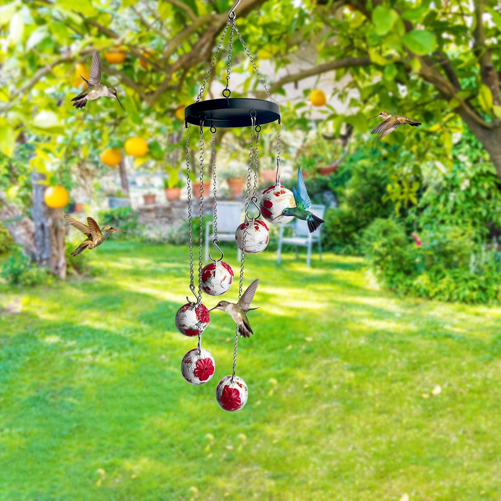 kosheko 2024 New Charming Wind Chimes Hummingbird Feeders for Garden ...
