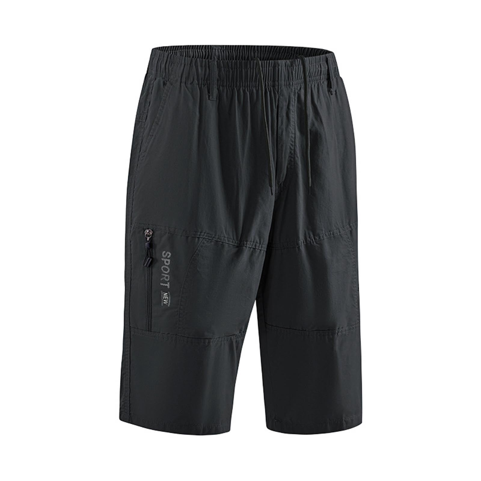 kosheko Men's Athletic Cargo Capri Shorts, Side Zip Pockets with Print ...