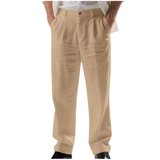 kosheko Men's Pleated Single-Button Belt-Loop Straight Dress Pants with ...