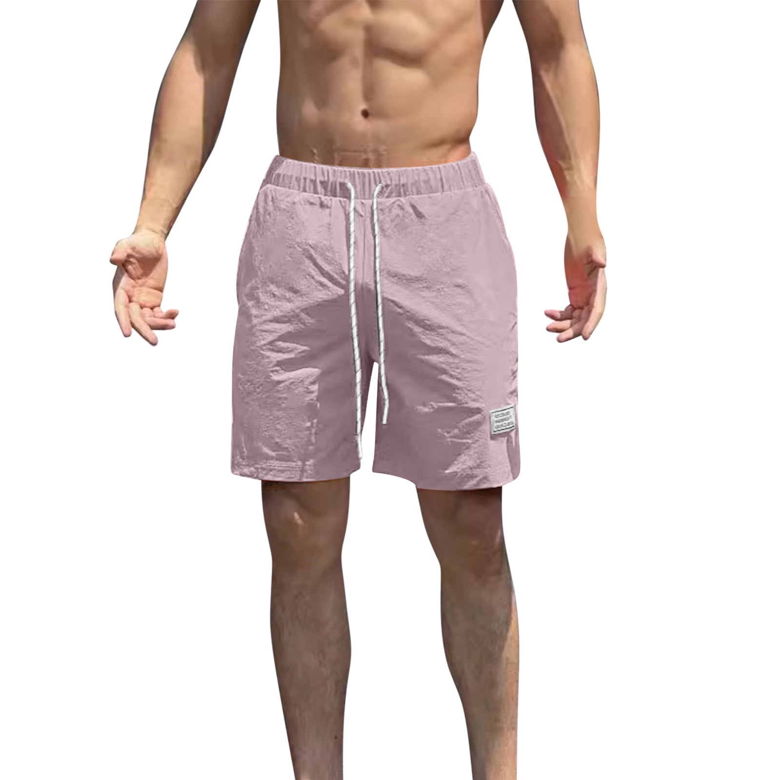kosheko Men's Sports Shorts Nylon Casual Five Quarter Pants Comfortable ...