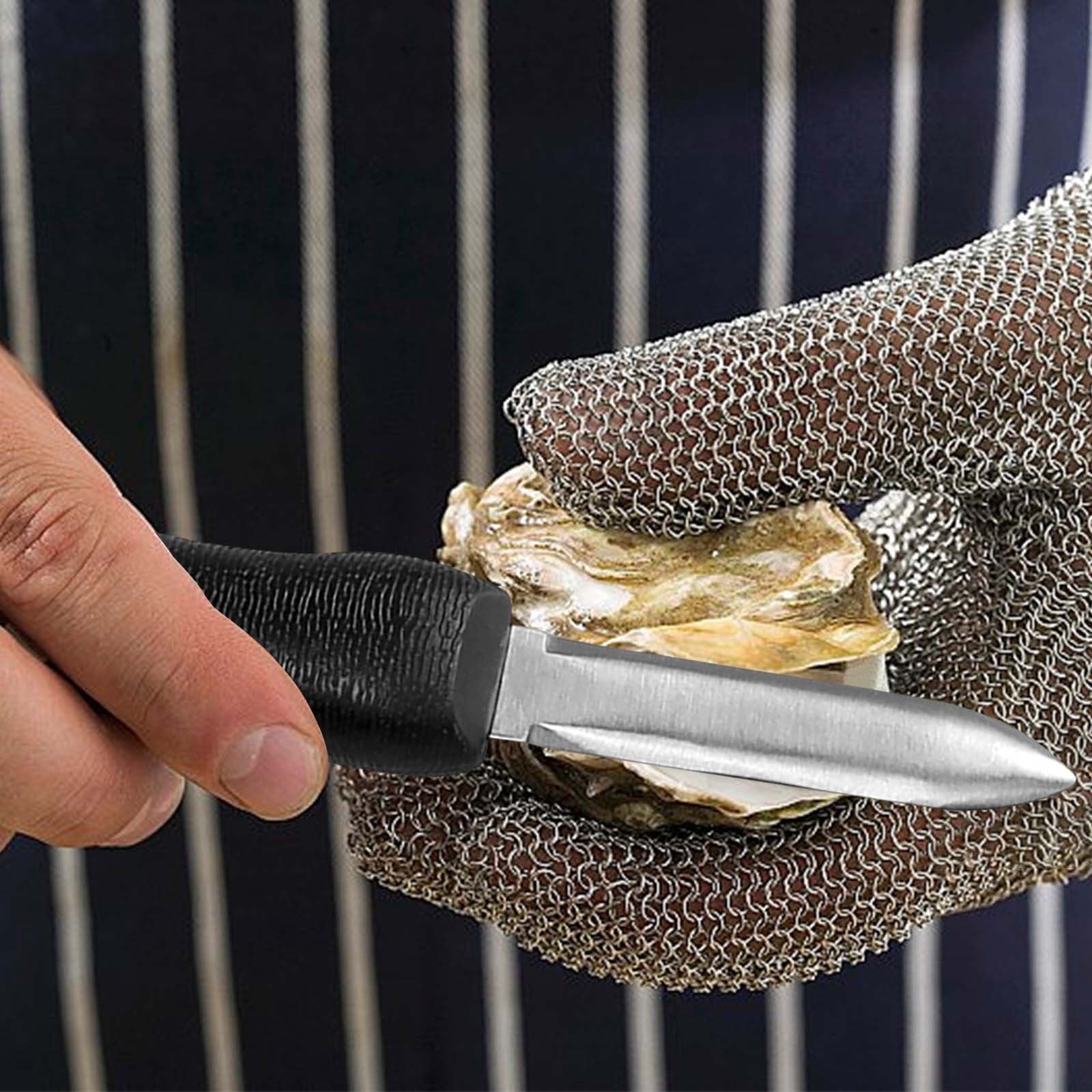 kosheko Oyster Opening Tool with Wooden Base Ergonomic Oyster Shucking ...