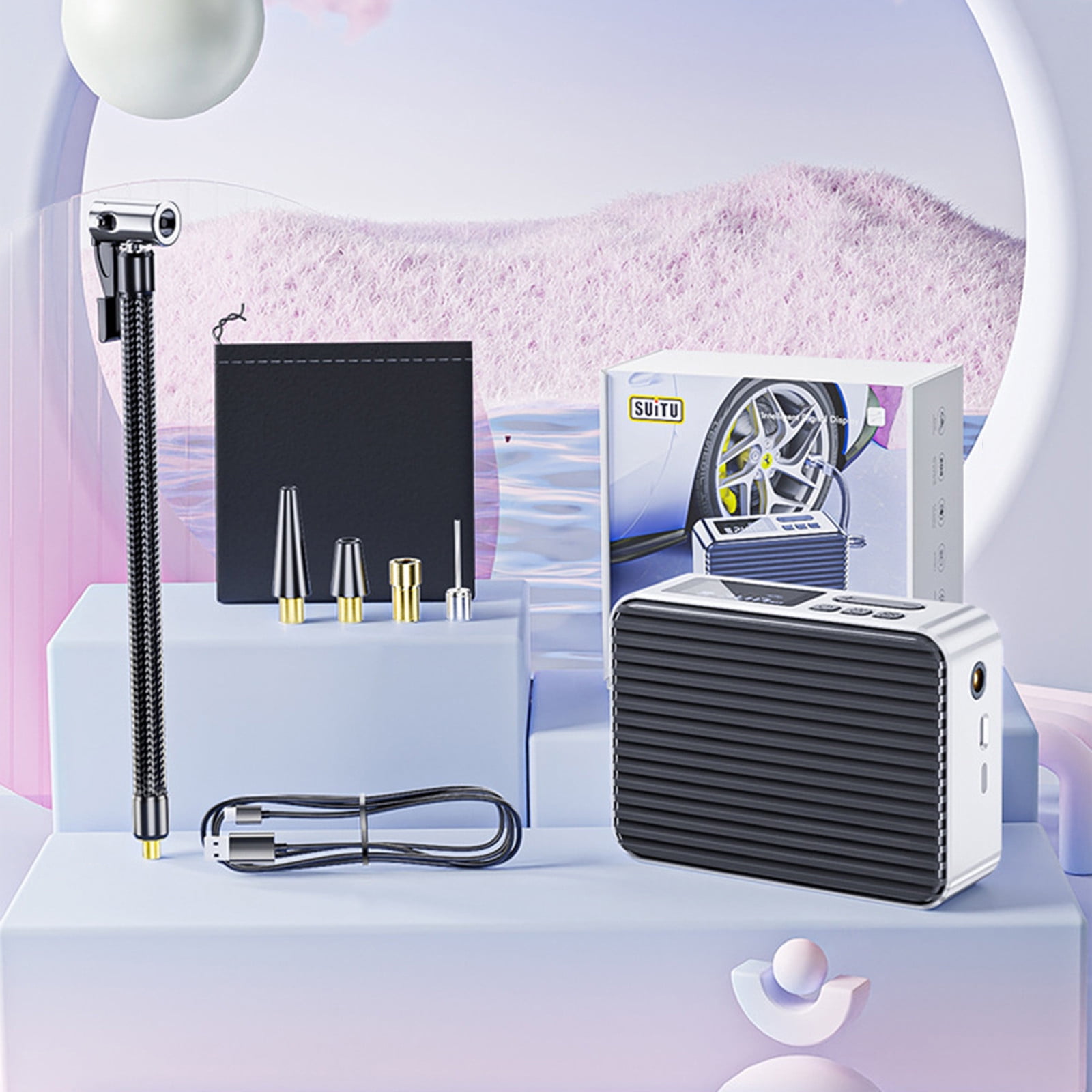 kosheko Portable Wireless Car Inflator Pump with Digital LCD Display ...