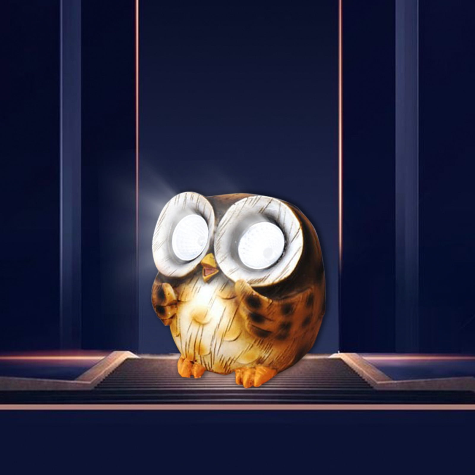 kosheko Resin Owl Solar Lamp, Desktop Decoration, Multicolor, Solar ...