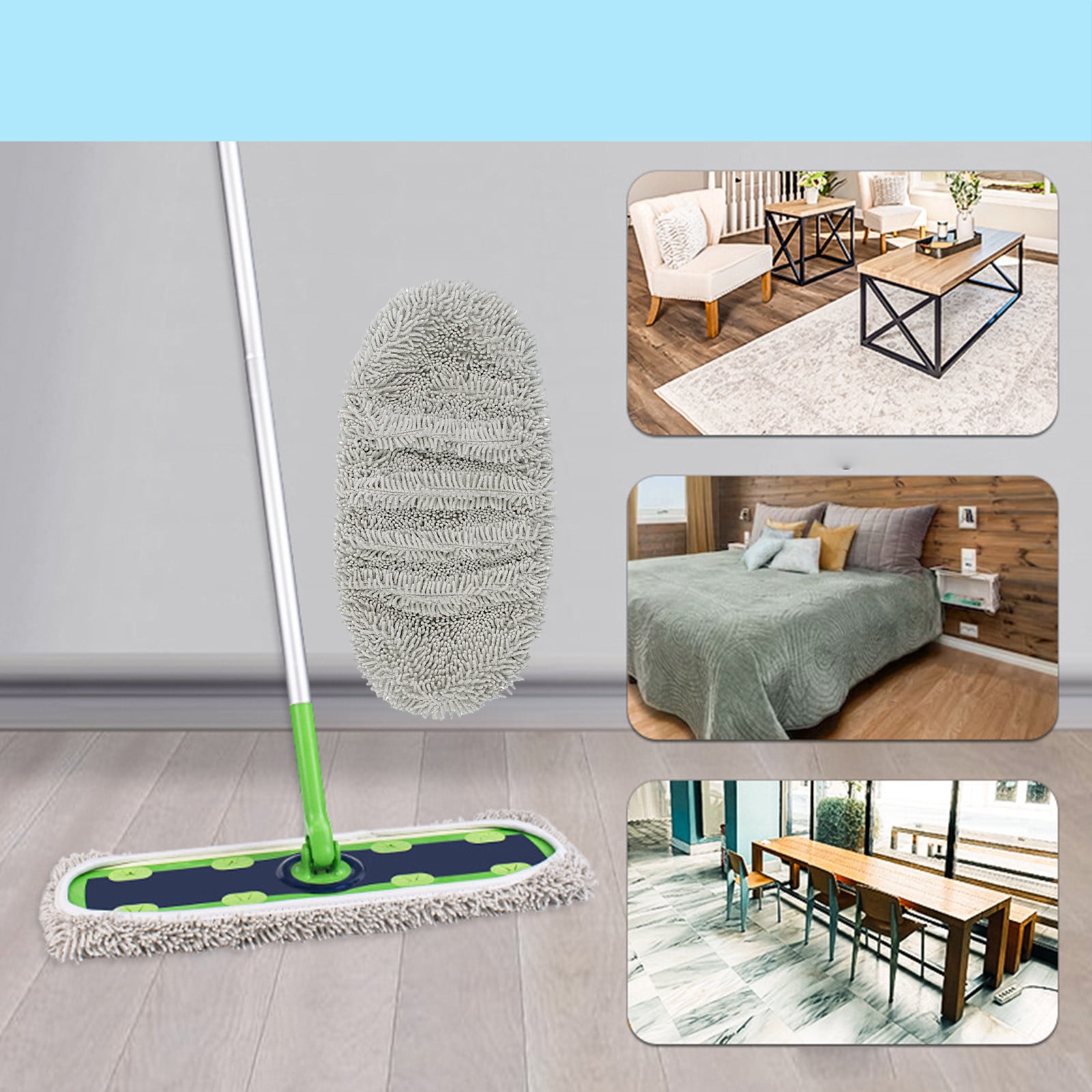 kosheko Reusable Microfiber XL Mop Pads Set - Compatible with Most Mops ...