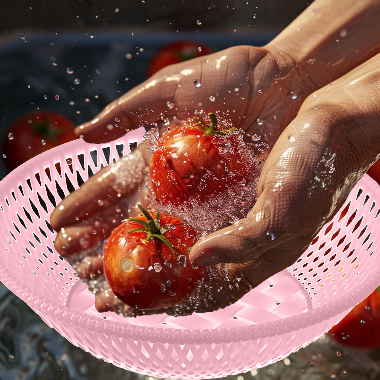 kosheko Round Hollow Washing Basket - Vegetable Drain Sieve Set ...