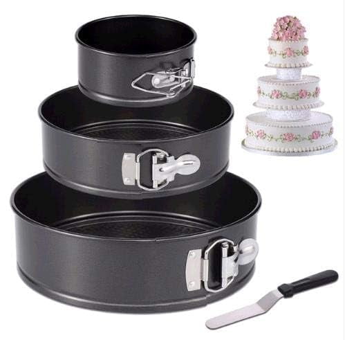 kotudi Cake 3 Pieces of Teflon Coated Spring Form Cake Mould Pan Set ...