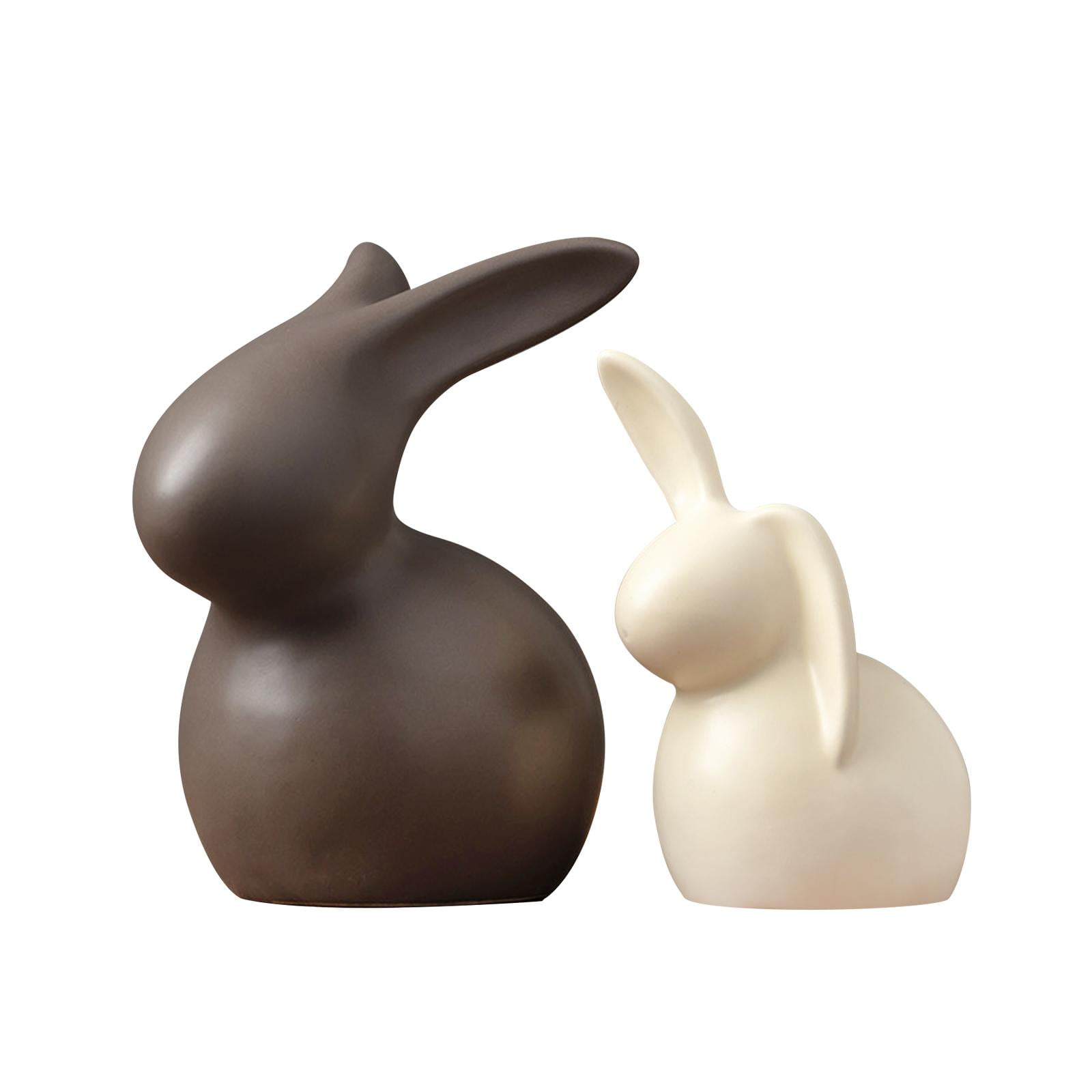 kowaku 2 Pieces Ceramic Rabbit Statue Set for Party Supplies Shelf ...