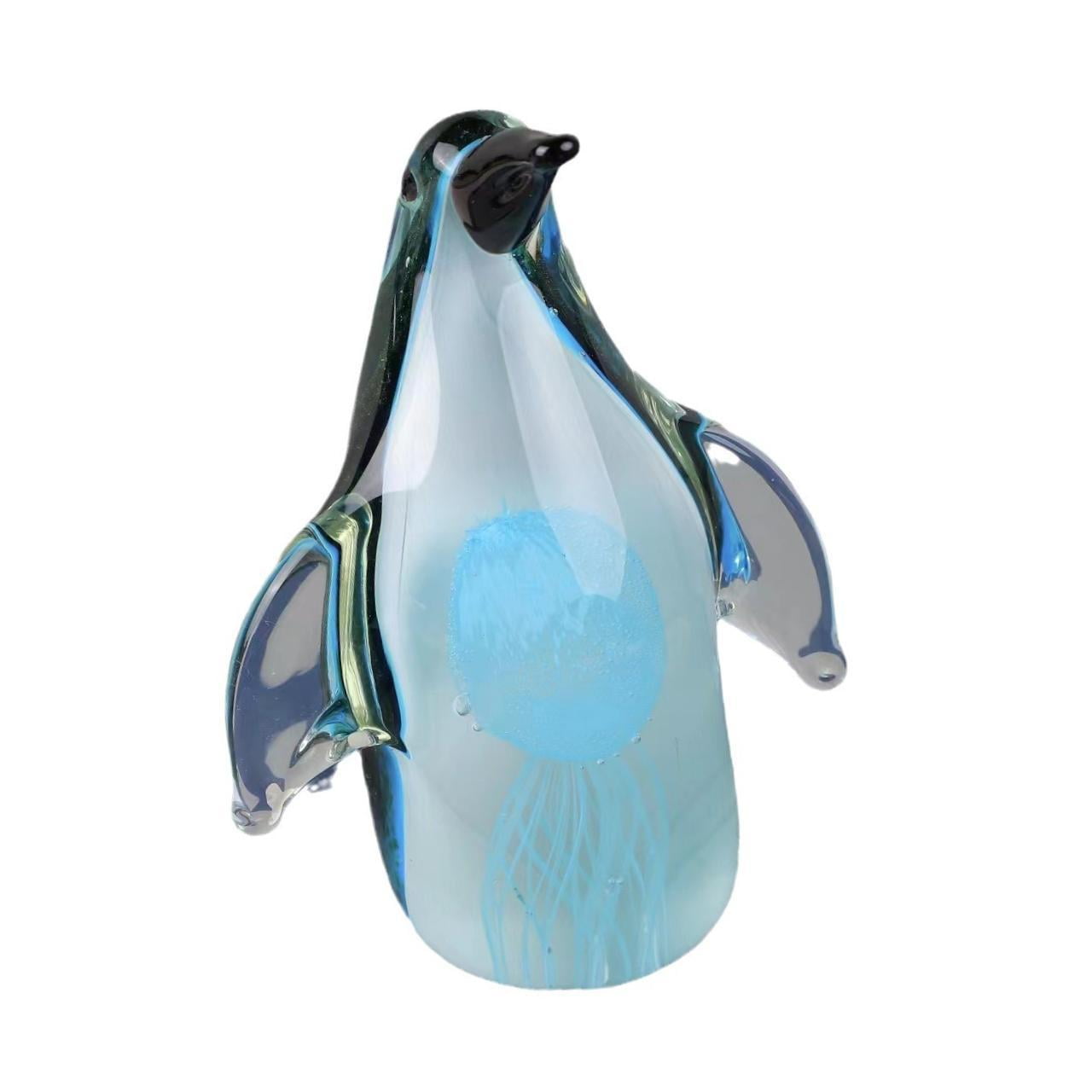 kowaku Art Glass Penguin with Jellyfish Figurine Handmade Blown ...