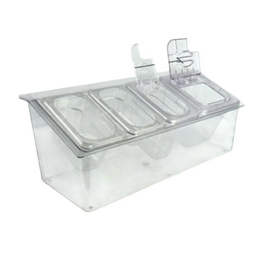 LIMOEASY Chilled Condiment Server for Parties, 5 Compartment, Clear ...