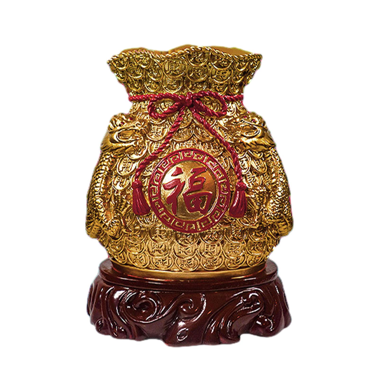 kowaku Chinese New Year Feng Shui Blessing Bag Vase Decor Planter Pot ...