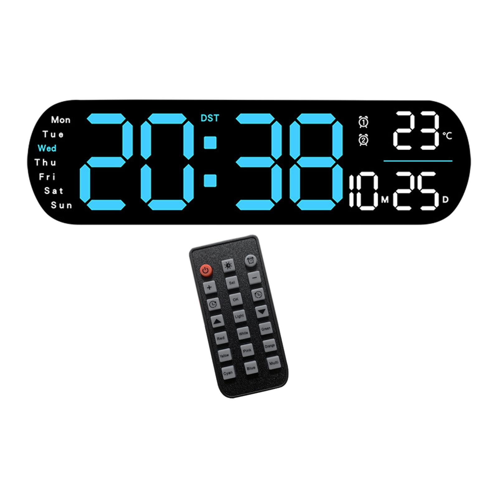 kowaku Digital Alarm Clock Calendar Clock Desk Clock Tabletop Wall ...