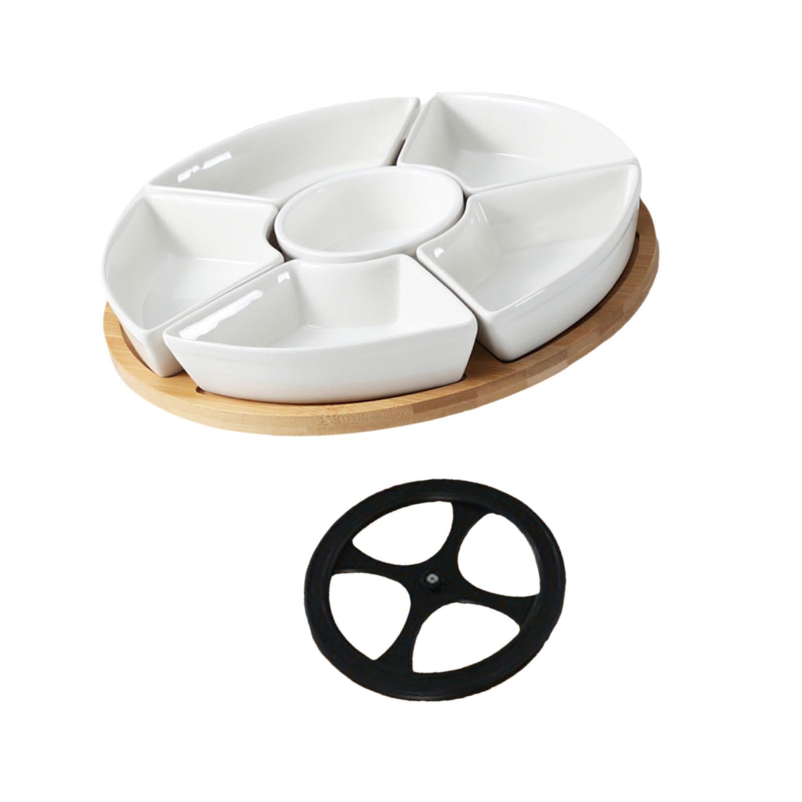 kowaku Divided Food Trays Bamboo Platter Porcelain Appetizer Sectional ...