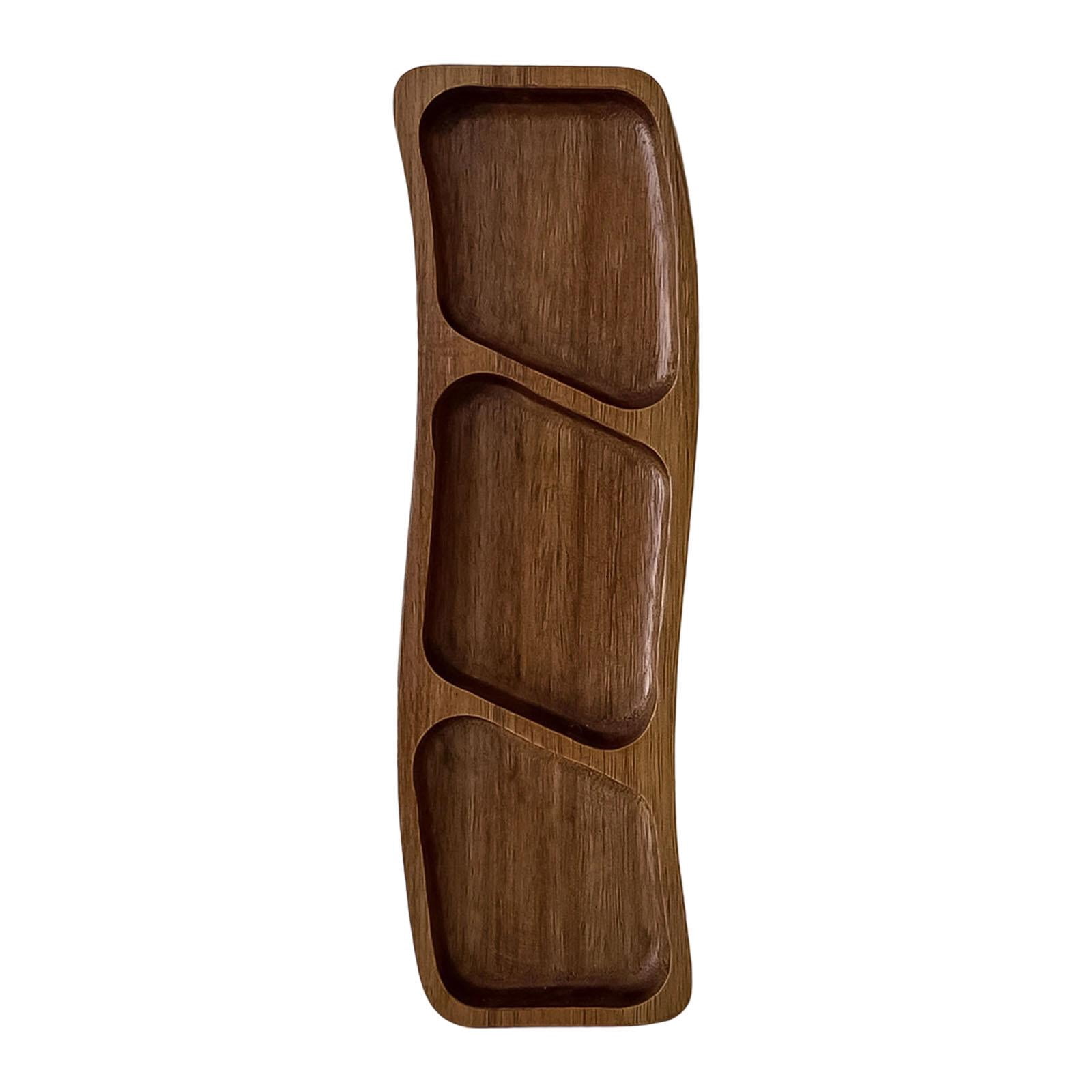 kowaku Divided Serving Tray Wood Tray for Party Dish Multipurpose ...