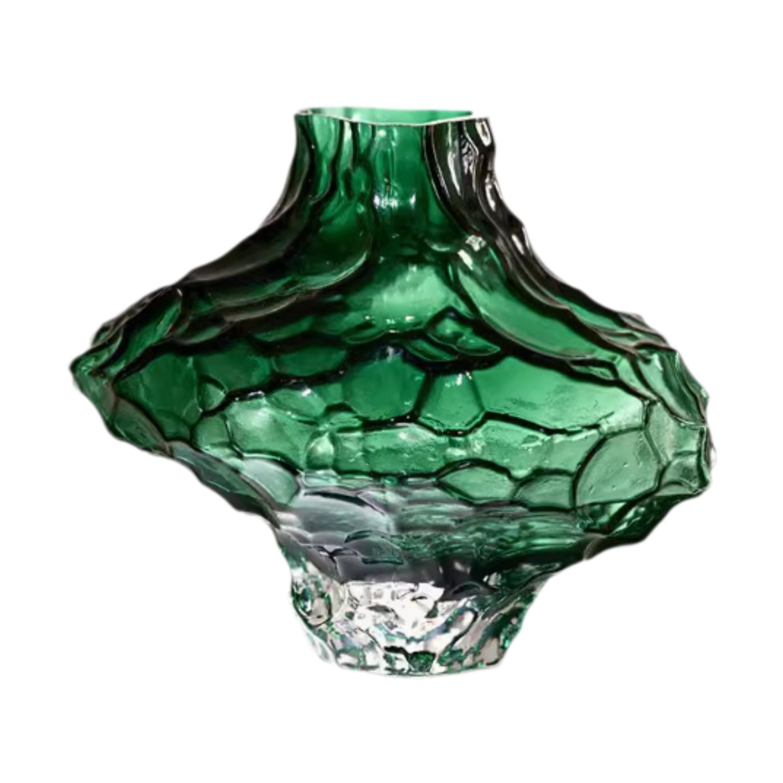 kowaku Glass Flower Vase,Home Bouquet Holder,6.3 inch Tall Modern Art ...