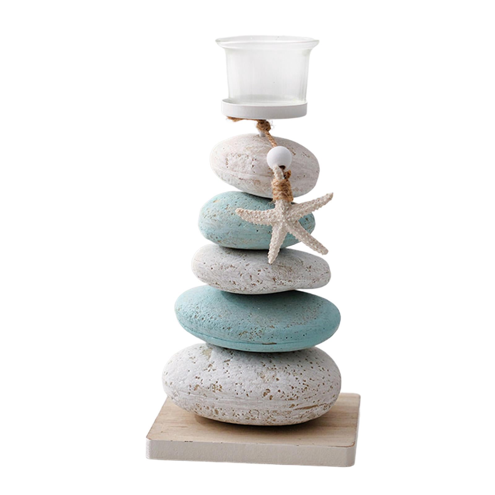 kowaku Nautical Stone Candle Holder Beach Pillar Candle Stand ...