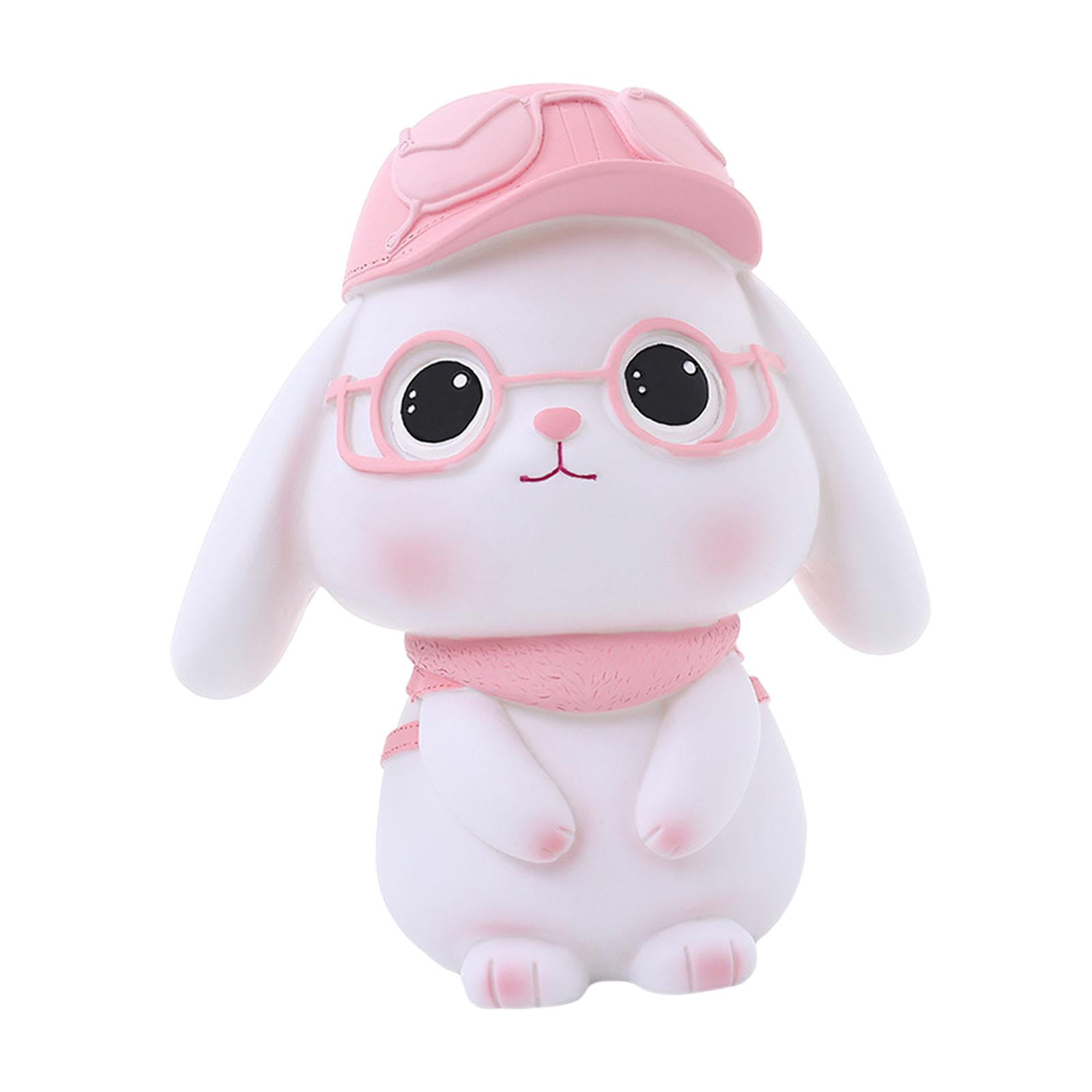 kowaku Piggy Bank Bunny Figurine Rabbit Animal Statue Money Bank Money ...