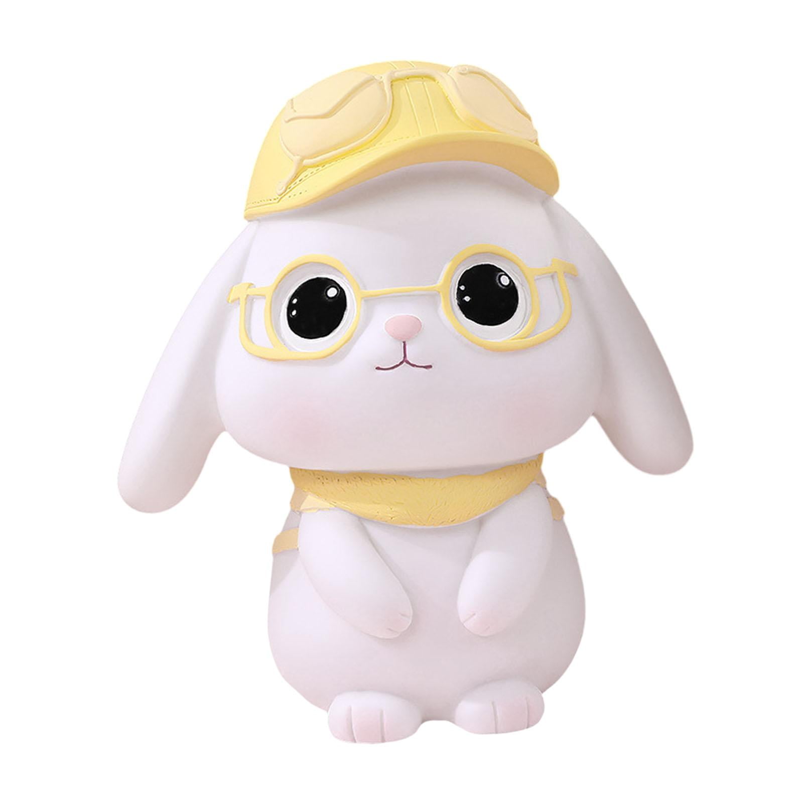kowaku Piggy Bank Bunny Figurine Rabbit Animal Statue Money Bank Money ...