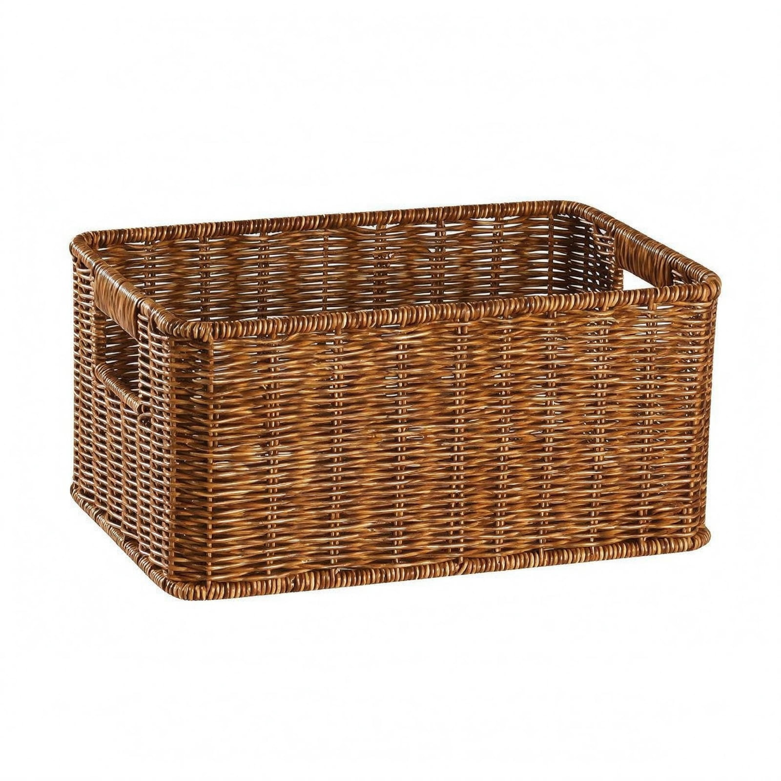 kowaku Rattan Basket Open Top Braided Container Basket Side Handles ...