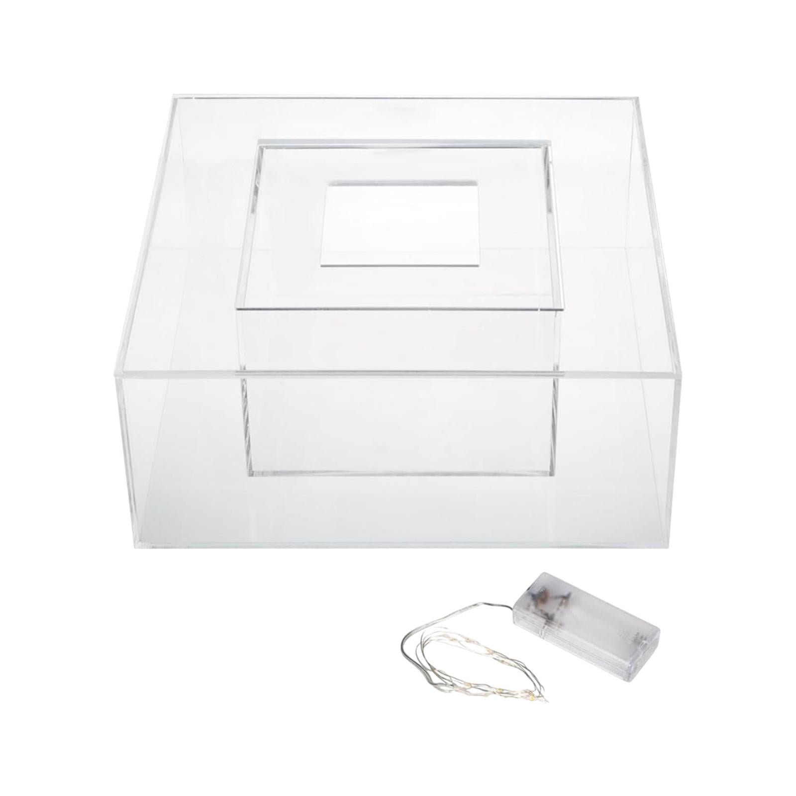 kowaku Square Cake Display Box Cupcake Stand Tool Acrylic Filled Cake ...