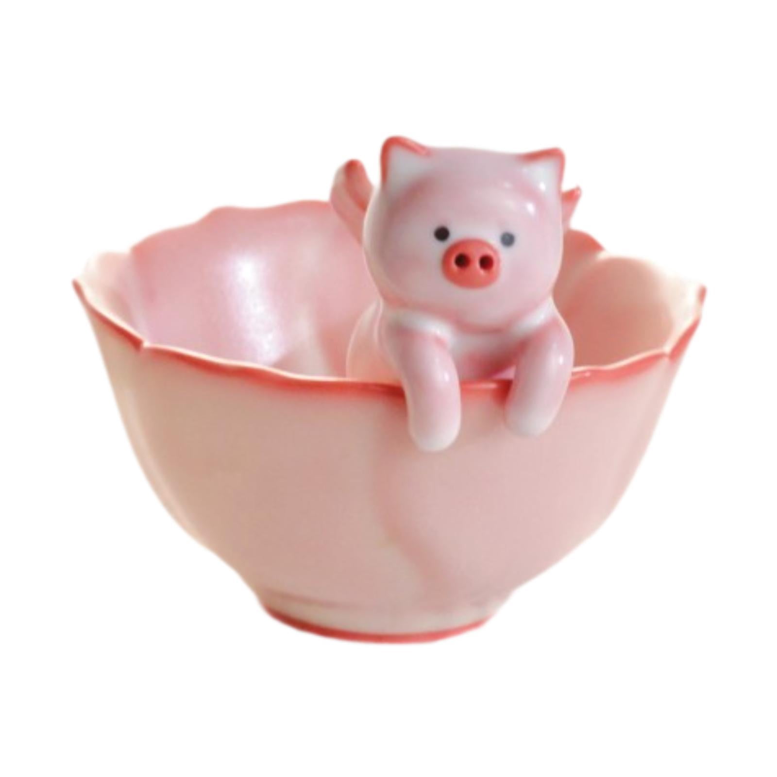 kowaku Teacup Made of , Chinese Teacup with Tea Pet, Pig Statue ...