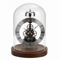 kowaku Transparent Dome Clock Electric Drive Walnut Base Clock LED ...