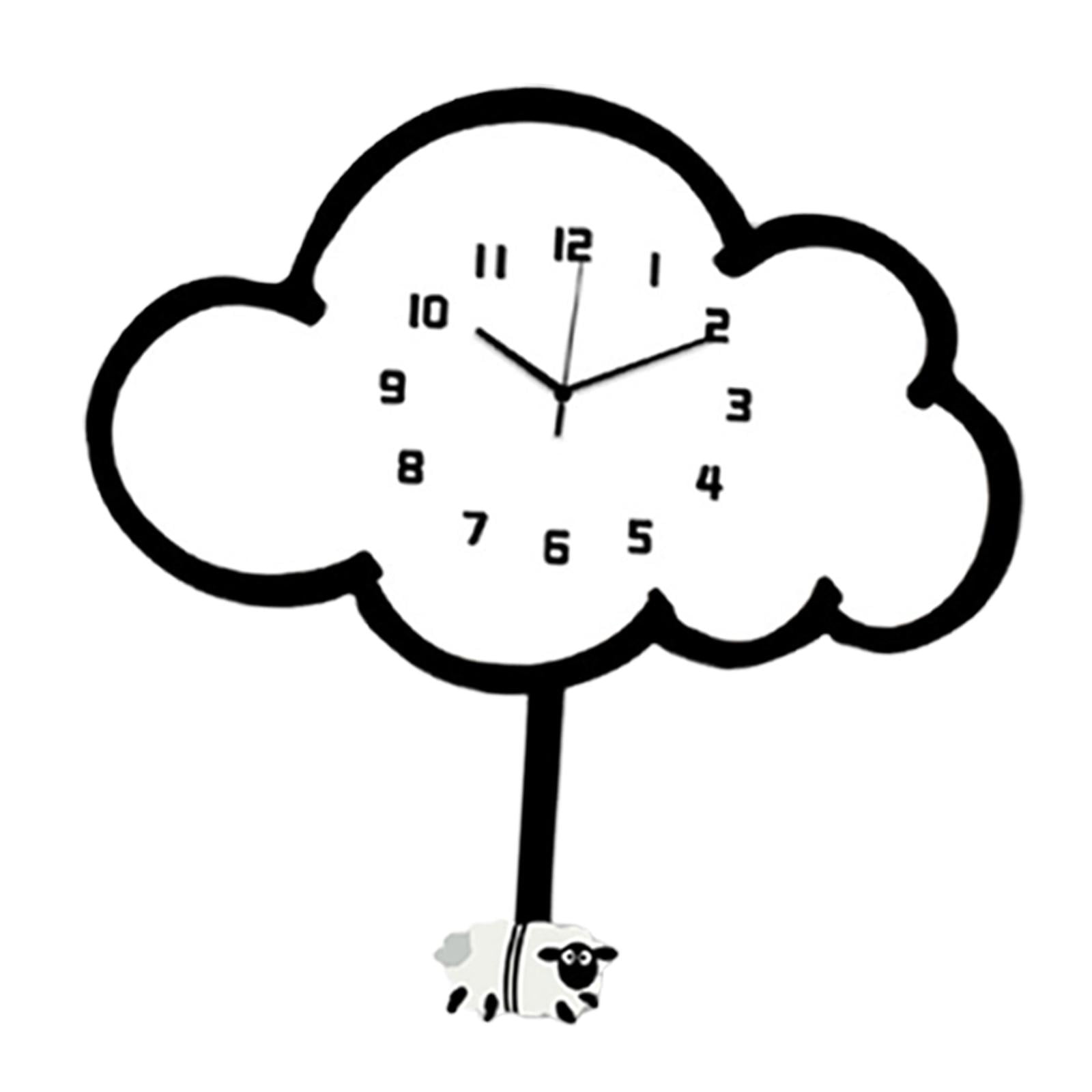 kowaku Wall Clock Wooden Cute Decorative Clock for Dining Room Bedroom ...