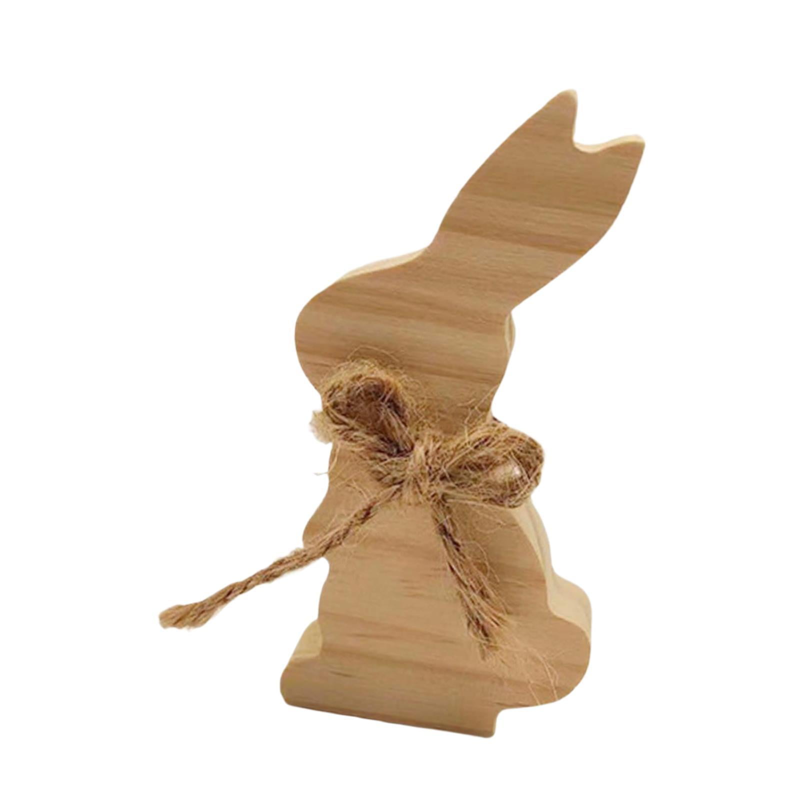 kowaku Wooden Bunny Sign Centerpieces,Unpainted Easter Wood Cutout ...