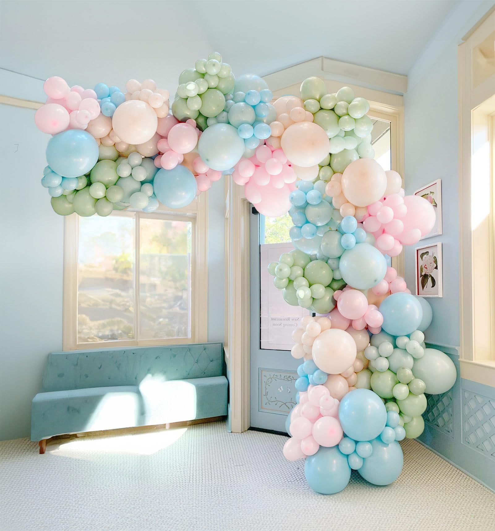 kozee Pastel colorful Spirng KEF16 Balloon Garland Arch Pastel pink green blue balloons for ...