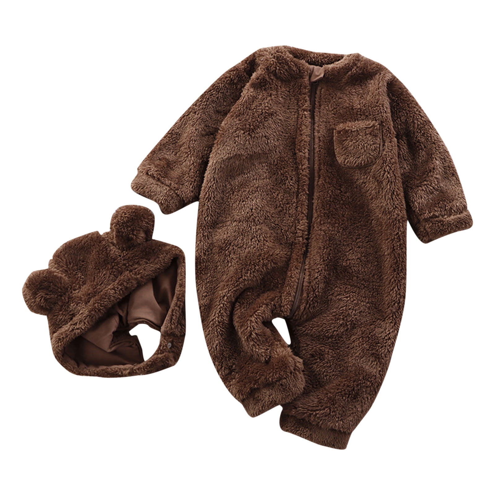 kpmatpey Baby Infant Boys Girls Winter Warm Rompers Long Sleeve Zip up ...
