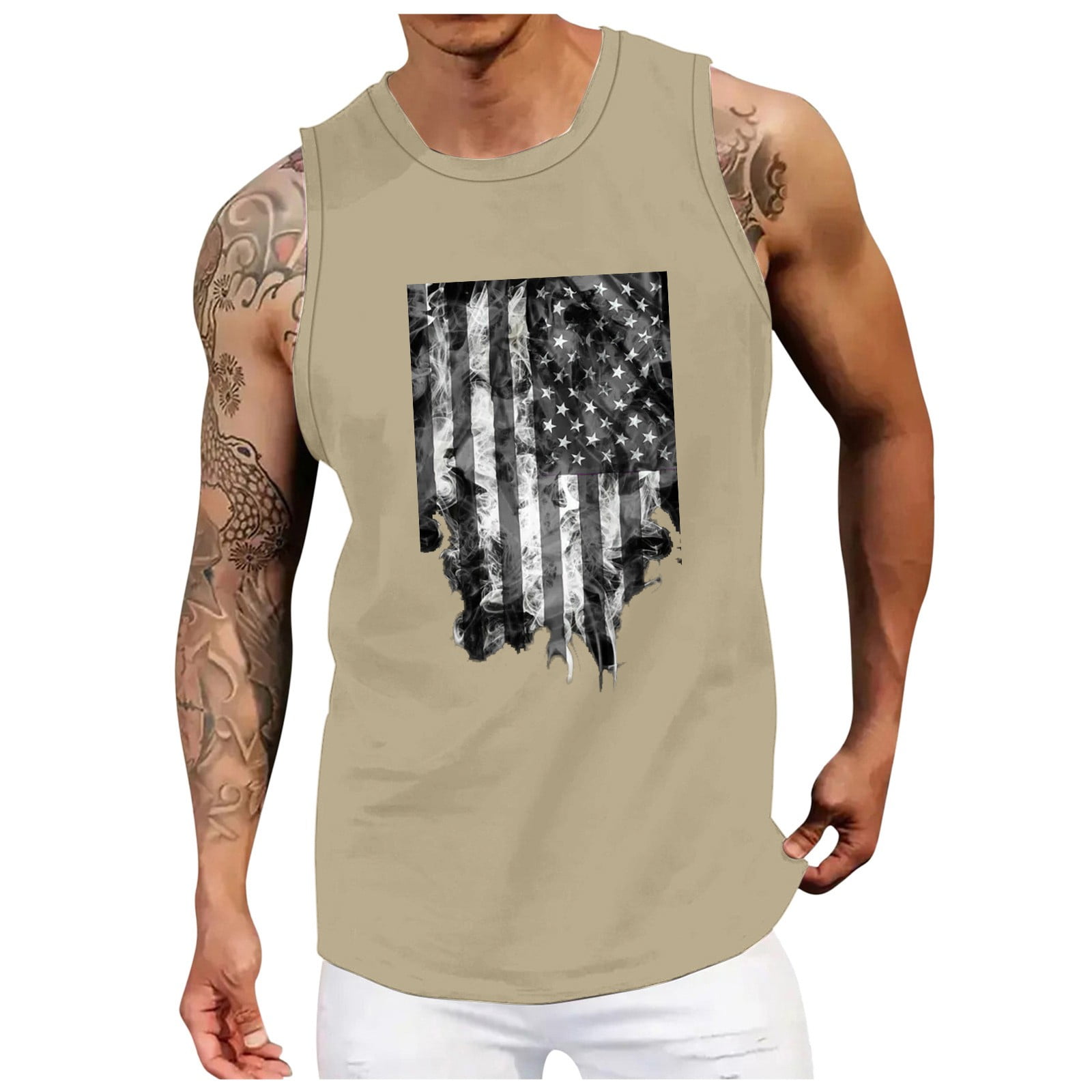 kpoplk American Flag Tank Top Mens 4th of July Shirt Patriotic USA ...