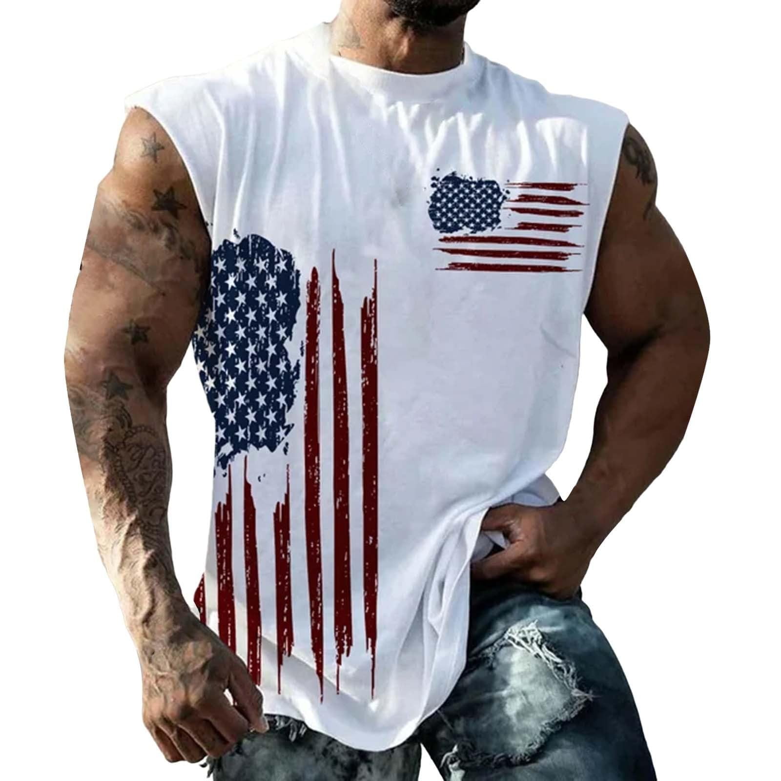 kpoplk American Flag Tank Tops for Men 4th of July Shirts Patriotic ...
