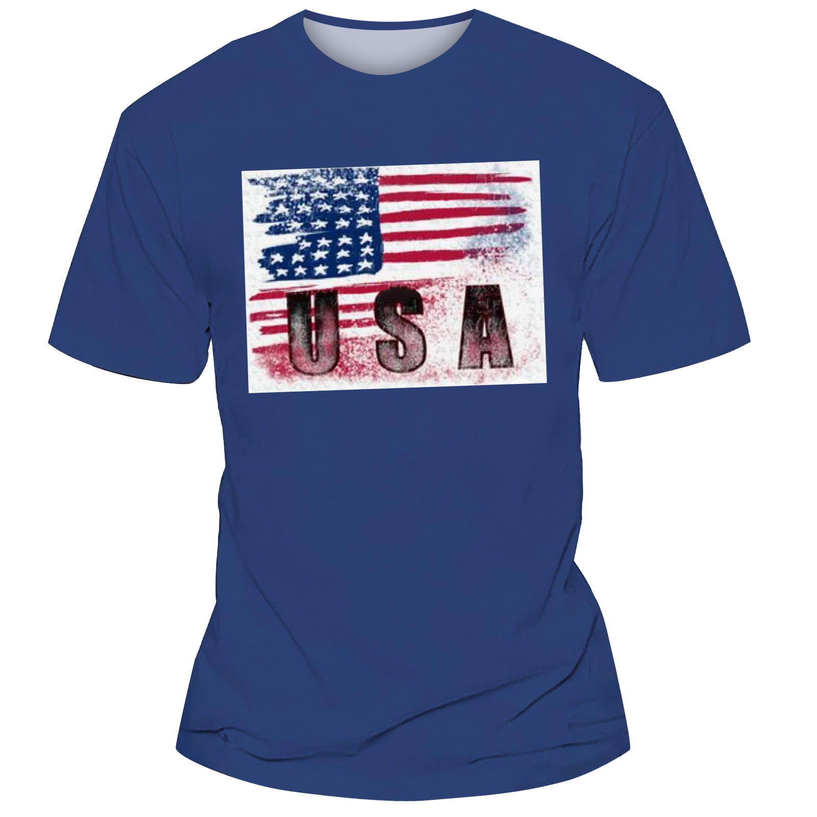 kpoplk Men American Flag T Shirts USA Flag Short Sleeve Shirt Tops 4th ...