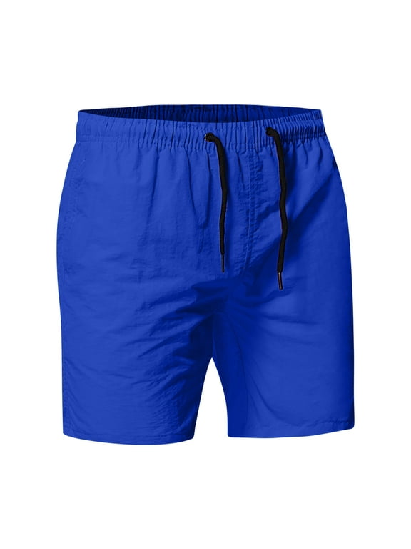 Cauagu Blue White Plaid Sunflower Print Men's Swim Trunks,Hawaiian ...