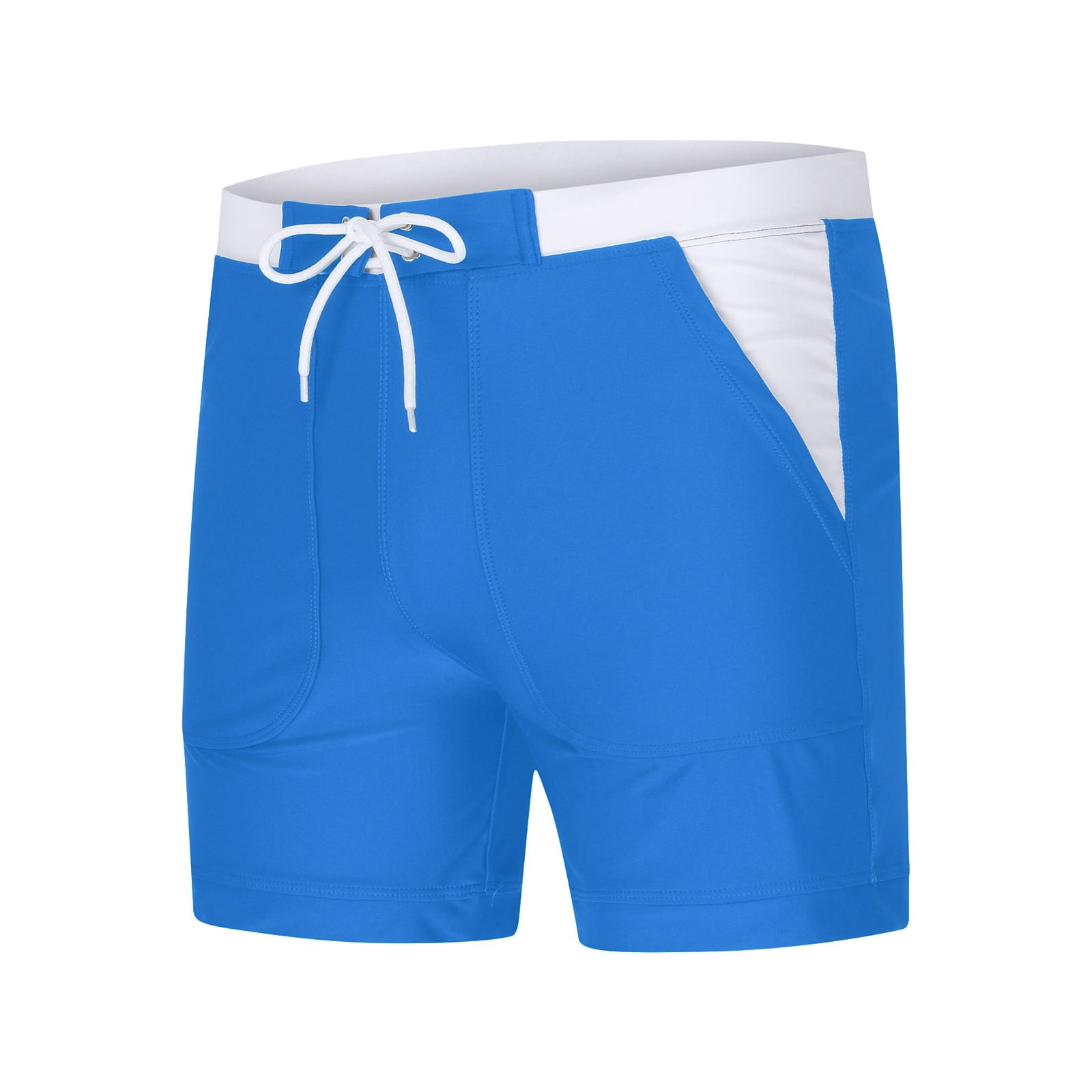 Kpoplk Men Swimwear Swimsuits Solid Basic Long Swim Boxer Trunks Board