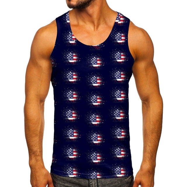 Kpoplk Men Tank Top Cotton Sleeveless Shirts For Him Mens Muscle Shirts