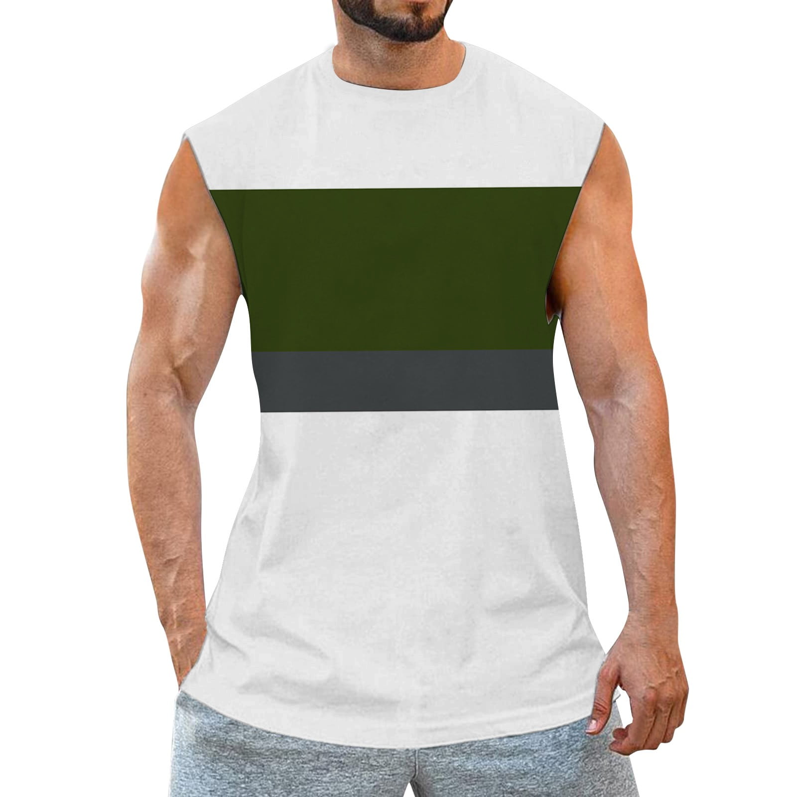 kpoplk Men Tank Top Cotton Sleeveless Shirts for Him Mens Muscle Shirts Mens Tanks Undershirt ...