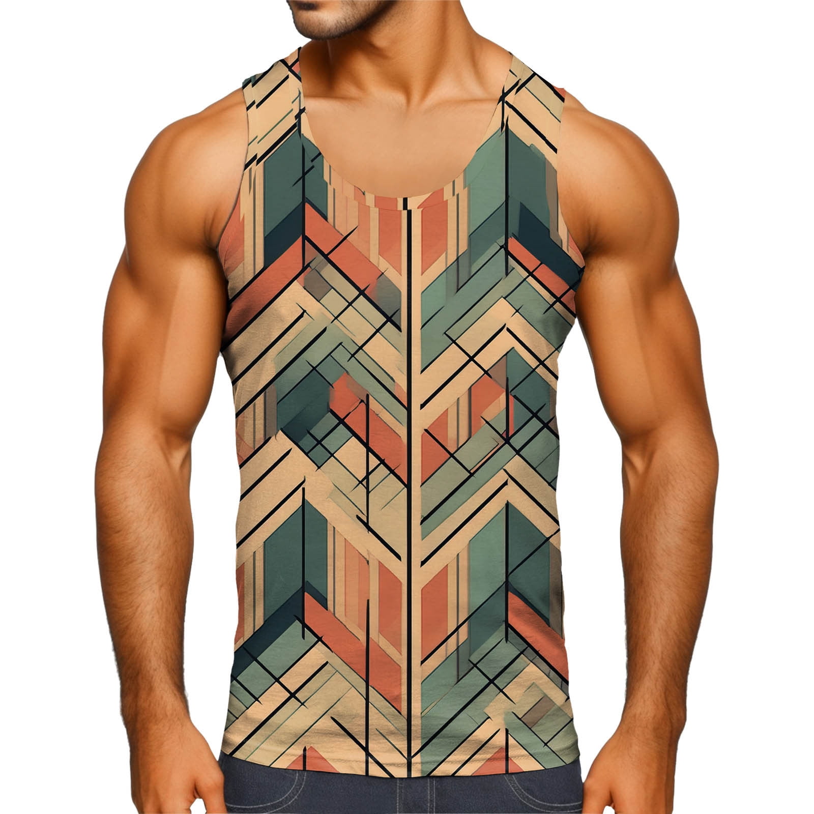kpoplk Men Tank Top Cotton Sleeveless Shirts for Him Mens Muscle Shirts Mens Tanks Undershirt ...