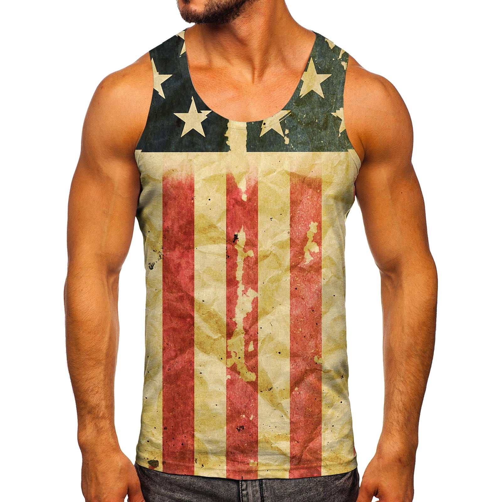 kpoplk Men Tank Top Cotton Sleeveless Shirts for Him Mens Muscle Shirts Mens Tanks Undershirt ...