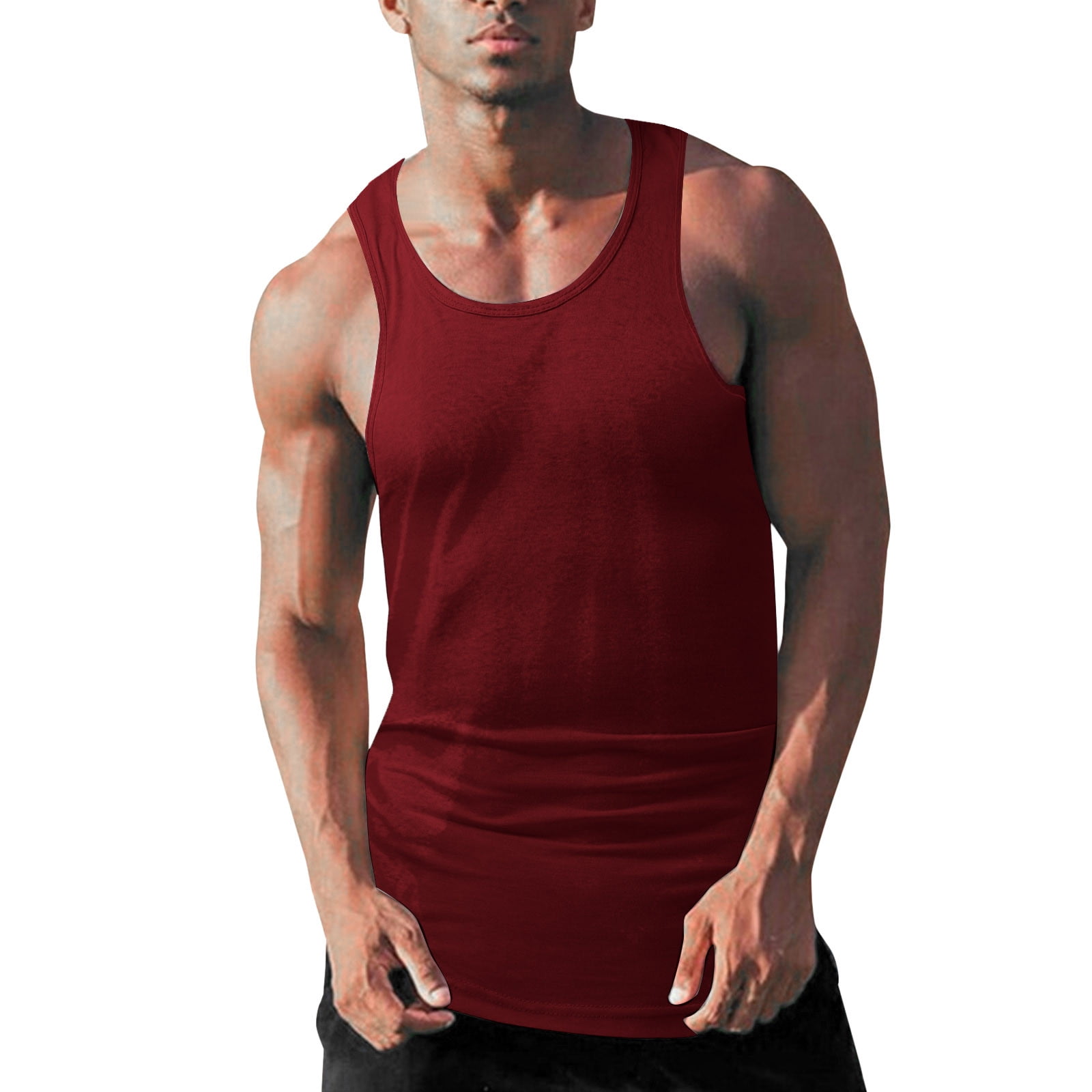 kpoplk Men Tank Top Cotton Sleeveless Shirts for Him Mens Muscle Shirts Mens Tanks Undershirt ...