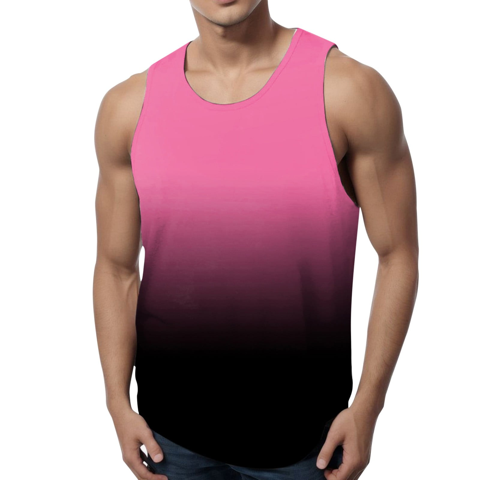 Kpoplk Men Tank Top Cotton Sleeveless Shirts For Him Mens Muscle Shirts