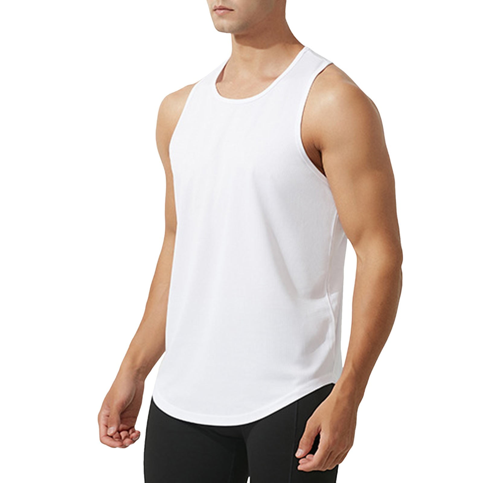 Kpoplk Men Tank Top Cotton Sleeveless Shirts For Him Mens Muscle Shirts
